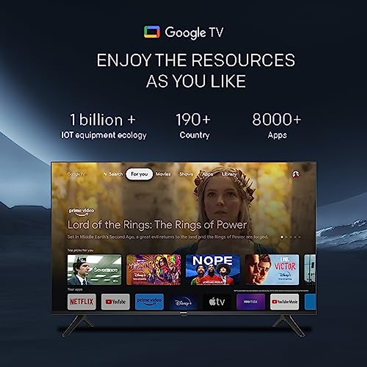 Skyworth 55-Inch 4K UHD Smart TV, UE7600 Series Google TV with Dolby Audio, Bluetooth Remote, Voice Control Google Assistant, Google Cast, Bezel-Less Design, Ultra-Slim, Streaming Television