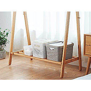 HANAMYA Lidded Storage Bin Organizer | Storage Organizing Container, 16 Liter, Set of 4, White