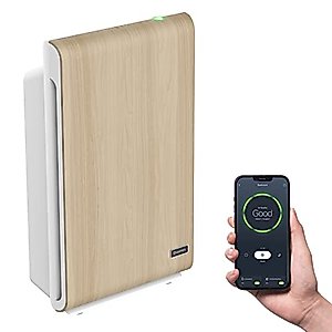 Aspen One Button Air Purifier for Large Room, Cleans 1500 SqFt in 50min and 362 SqFt in 12min, HEPA Filter Air Purifier with Automatic Mode, and App Control - Removes 99.97% of Smoke, Pollen, and more
