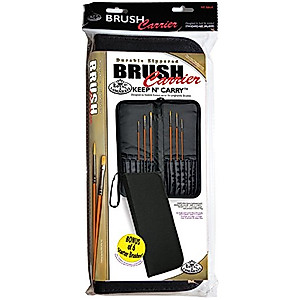 Royal Langnickel 12-1/2-Inch by 14-1/2-Inch Keep N' Carry Zippered Brush Carrier, Long Handle, Black