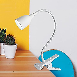 Newhouse Lighting NHCLP-OL-WH Olivia LED Clamp Light Desk Lamp with Flexible Gooseneck, 3 Brightness Levels & 3 Color Modes, White