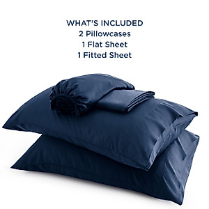 Bedsure Bundle of Polyester and Rayon Derived from Bamboo Blend Duvet Cover Set and Sheet Set of Rayon Derived from Bamboo, King Size