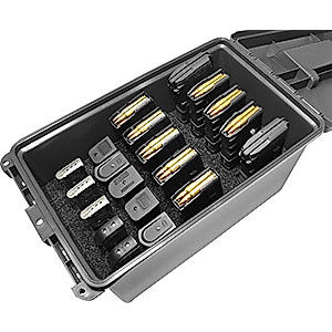 MTM TMCLE Tactical Mag Can Multi Mag for 223/5.56 Magazines and 9mm to 45 ACP Magazine Storage, USA Made, Black