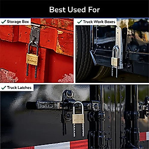 BRINKS - 50mm Commercial Solid Brass Keyed Padlock with Adjustable Shackle - Solid Brass Body with Boron Steel Shackle