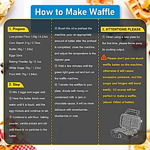 Metine Waffle Makers, 3-in-1 Waffle Iron Panini Press Sandwich Maker with Removable Plates, 5-gears Temperature Control Non Stick Coating Cool Touch Handle Anti-skid Feet for Breakfast 1200W 120V