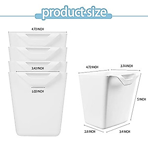 SMGSP 5 Pack Cart Hanging Cup Holder, Rolling Cart Accessories Utility cart Accessories Hanging Bins, Pencil Holder Hanging Trolley Basket, Planter Hanging Buckets for Home Kitchen (White)