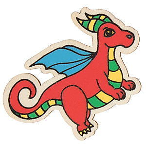 Valentines Cards for Kids Classroom -Dragon & Unicorn Wood Painting Kits (24ct)-Great Valentine's Day Gifts for Kids School Exchange -Each Valentine has Craft, Paints, Brush & Sticker for Boys & Girls