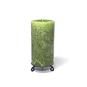 Pear Green Rustic Unscented Pillar Candle - Choose Size - Handmade