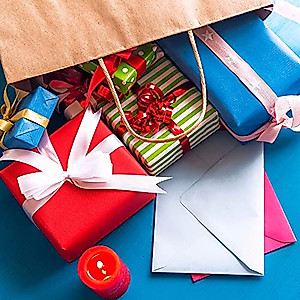 24 Pieces Mini Kraft Paper Bags with Handles 6.25 x 3.5 Inch Paper Party Favor Bag, 24 Pieces Blank Kraft Paper Tag Hanging Labels and 33 Feet Long Twine Rope for Treat Bags, Shopping Bags (Brown)