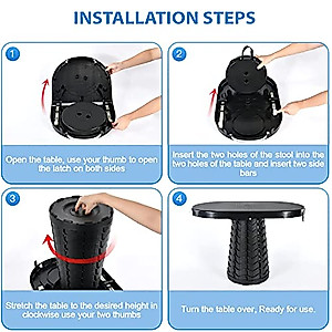 Outward Gear Collapsible Portable Table and Chairs for Travel Camping Cooking Small Folding Retractable Telescopic Table 2-in-1 Stool