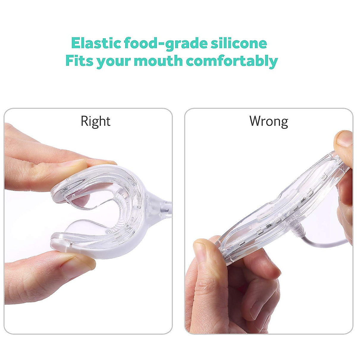 Teeth Whitening Light, PHOEBE New Upgrade 16 LED Teeth Whitening Accelerator Light Mouth Tray Teeth Whitening Enhancer Light Trays Connected with iPhone/Android/Type-C for Home Use