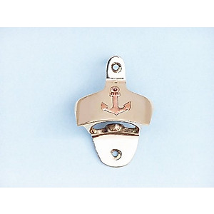 Solid Brass Wall Mounted Nautical Bottle Opener with Anchor by GSM