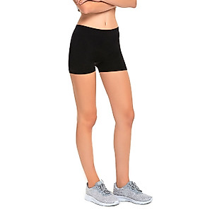 Gilbins 2 Pack Women's Seamless Stretch Yoga Exercise Shorts Black