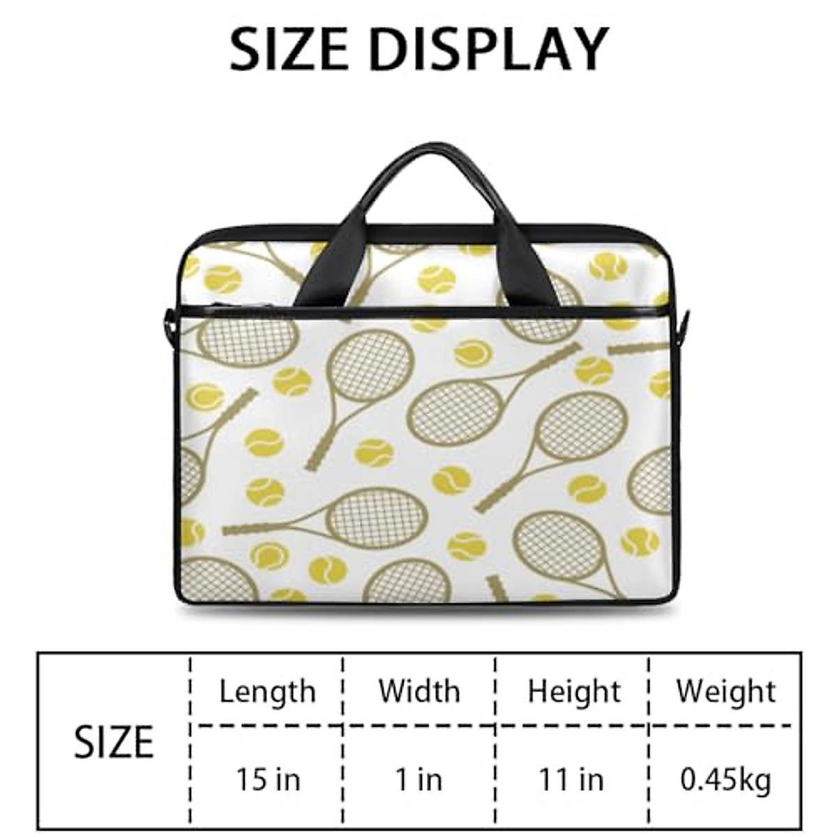 Tennis Bat Laptop Computer Bag Waterproof Shoulder Messenger Bag 13-15 inch Durable Laptop Tote Bag with Shoulder Strap Handle Lightweight Crossbody Briefcase