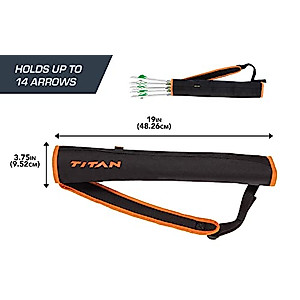 Allen Company Youth Archery Back Arrow Quiver - Compact and Adjustable Sling Design - Ideal Arrow Holder for Young Archers - 19 Inches Long - Fits 14 Arrows - Orange/Black