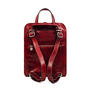 Time Resistance Leather Backpack Convertible to Shoulder Bag - Handmade For Laptops up to 12 Inches Daybag Rucksack