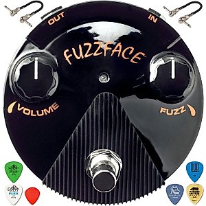 Dunlop FFM4 Joe Bonamassa Fuzz Face Mini Bundle with 2 MXR Patch Cables and 6 Dunlop Picks