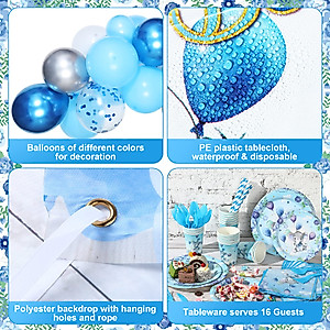 Junkin 237 Pcs Elephant Theme Baby Shower Party Decorations Elephant Party Supplies Kit Incl. Backdrop Banner Balloons Tablecloth Tableware for Baby Shower Gender Reveal Elephant Theme Birthday Party