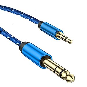 1/4 inch to 3.5mm Stereo Audio Cable, 6.35mm to 3.5mm Headphone Adapter, 1/4 to 1/8 Male to Male Aux Cord, 3.3ft (1m) Long, for Guitar, Cellphone, Laptop, Switch, Home Theater Devices (3.3ft)