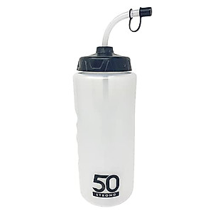 1 Liter Water Bottle with Straw | Hockey Water Bottle with Long Straw | Easy Squeeze Bottles + Built In Finger Grip | BPA-Free Sports Water Bottle for Football, Lacrosse & Boxing | Made in USA