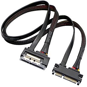 GELRHONR 22Pin SATA Power Extension Cable,22 Pin（7+15） Sata Male to Female Data and Power Combo Extension Cable with Locking Latch,for HDD,SSD,Optical Drives, DVD Burners, PCI Cards-50CM(6Gbps/s)