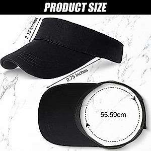 15 Pieces Sun Visor Hats Sport Wear Athletic Sun Visor Caps Adjustable Sun Protection Visors for Women Men (Black)