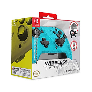 PDP REMATCH Enhanced Wireless Licensed Nintendo Switch Pro Controller, Switch Lite/OLED Compatible, Customizable Buttons/Joysticks, Motion Sensing (Blue Camo)