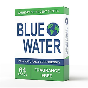 Blue Water, Laundry Detergent Sheets, 64 Loads