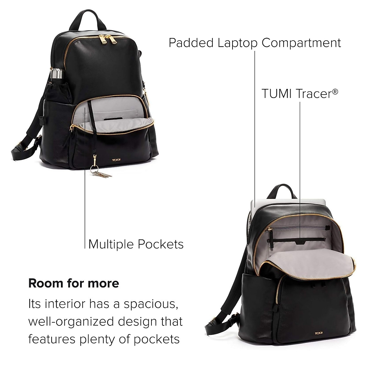 TUMI Voyageur Ruby Leather Backpack Black One Size
