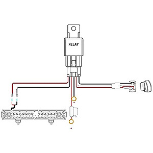 Nilight Copper LED Light Bar Wiring Harness Kit - 1 Lead 12AWG Heavy Duty 12V On Off Switch Power Relay Blade Fuse for Off Road LED Work Light,2 Years Warranty