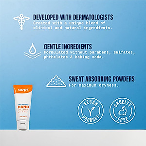 Carpe Antiperspirant Hand Lotion, A dermatologist-recommended smooth lotion that helps stop hand sweat, Great for hyperhidrosis (Original Eucalyptus)