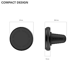 Rokform - Magnetic Air Vent Mount, Super Grip Car Truck & Van Vent Clip, Aluminum Cell Phone Holder, Removable Vent Magnet Mount, Specially Designed for Rokform Cases (Black)