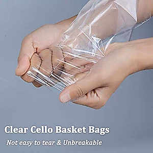 Morepack Easter Large Cellophane Bags,26x32 Inch Big Clear Basket Bags 10PCS Cellophane/Cello Wrap for Gift Baskets