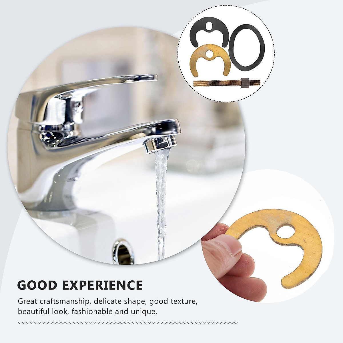 DOITOOL Faucet Fixing Bracket 1 Set Faucet Mounting Nut and Washer Faucet Lock Nut Faucet Mounting Kit Stainless Steel Kitchen Faucet Fastener Accessories for Kitchen Tap Sink Replacement Repair