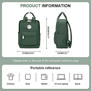 WEPOET Small Backpack For Middle School,Lightweight Casual Daypack 14 inch Laptop Backpacks For Women,Middle School Bag For Teens Girls,Kawaii Bookbags