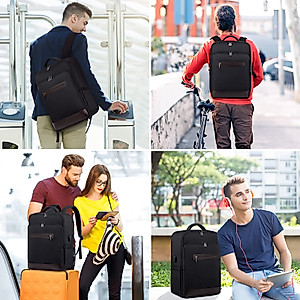 LOVEVOOK Laptop Backpack for Men, Waterproof Work Computer Backpack, Anti Theft Travel Business Backpack with USB Charging Port for Womens, College Backpack Fits 17 Inch Laptop, Black