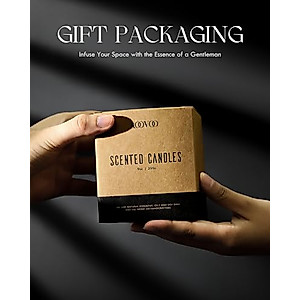 AOOVOO Scented Candles for Men - Rose & Sandalwood Candles for Home Scented | Crackling Wood Wick Soy Candles | Strong Fragranced Masculine Black Candle Gift for Women & Men, 9oz