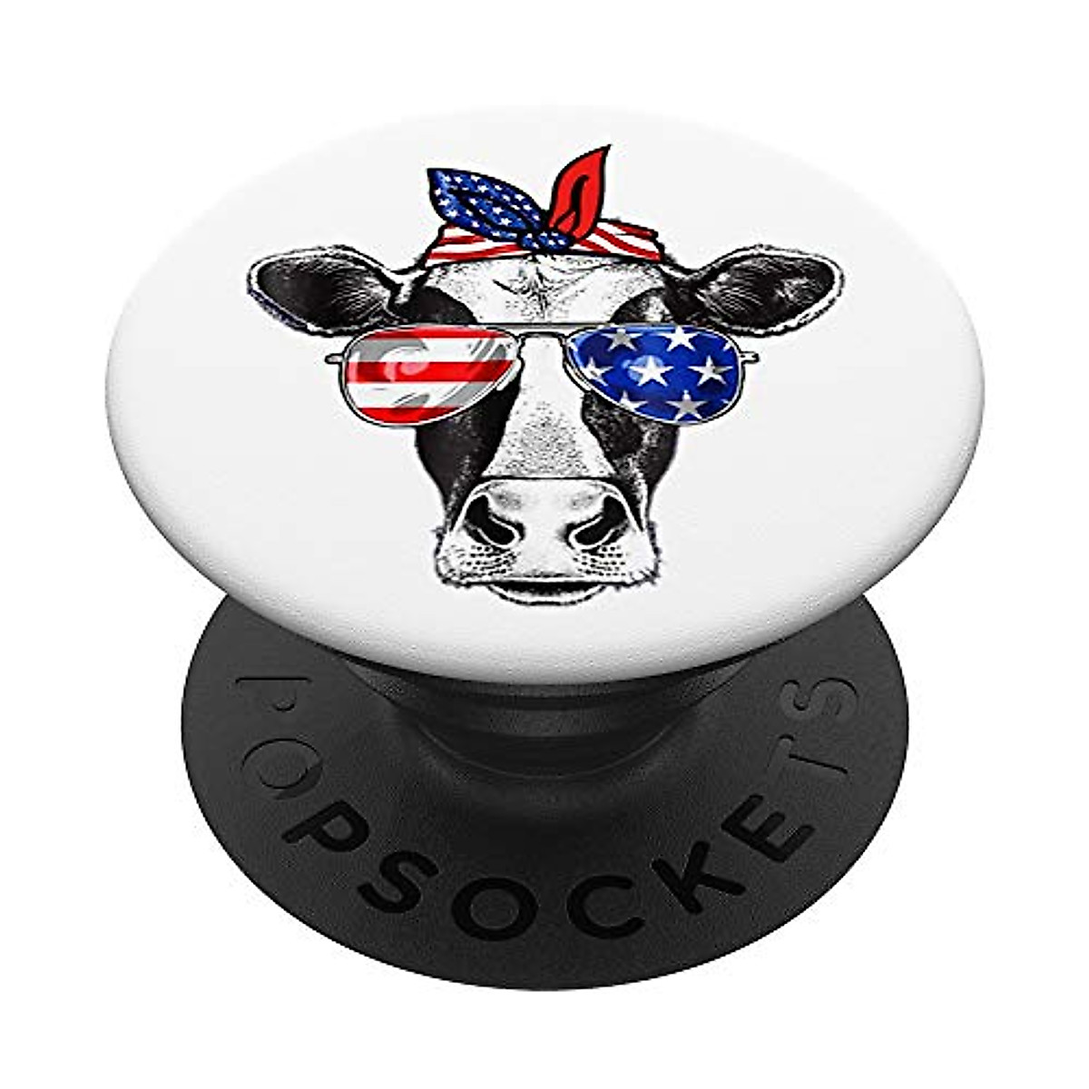 Cow with bandana flag american awesome PopSockets PopGrip: Swappable Grip for Phones & Tablets