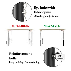 Herbert-fty Folding Table risers for Folding Tables Straight/Bent Leg, Dural Folding Table Leg Extensions 4 Levels/Heights Table Leg Extenders-All for Treating Your Back Pain(4-Pack)(17.3 in (44cm)