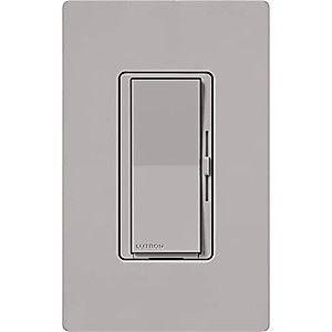 Lutron Diva Smart Dimmer Switch for Caseta Smart Lighting (Lutron Smart Hub Required), for LED Lights, 150 Watt, Single-Pole/3Way, No Neutral Required, DVRF-6L-GR, Gray