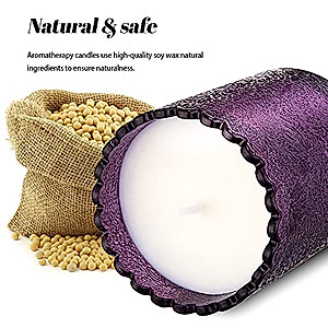 Valentines Day Decor Candles for Home Scented Natural Soy Wax Women Happy Birthday Set Kindle Aromatherapy Candle Gifts Large Glass Jar Pack Aesthetic Romantic Best Decorative (Purple)