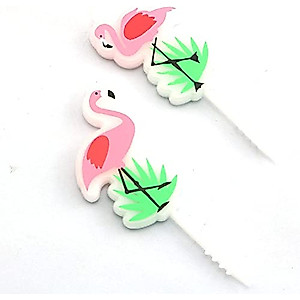 JCBIZ 5pcs Birthday Cake Candles Flamingo Pattern 25x25mm Creative Candles for Party Supplies, Cake Decoration