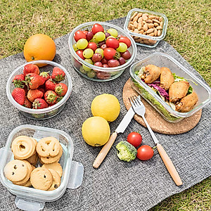 MUMUTOR Glass Food Storage Containers with Lids, [24 Piece] Glass Meal Prep Containers, Airtight Glass Bento Boxes, BPA Free & Leak Proof (12 lids & 12 Containers)