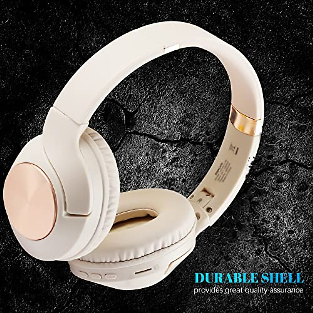 mucro Bluetooth Headphones Over-Ear Wireless & Wired Headphones with Mic Foldable HiFi Stereo On-Ear Headset Deep Bass with Soft Earmuffs for Phone TV PC Online Class Office