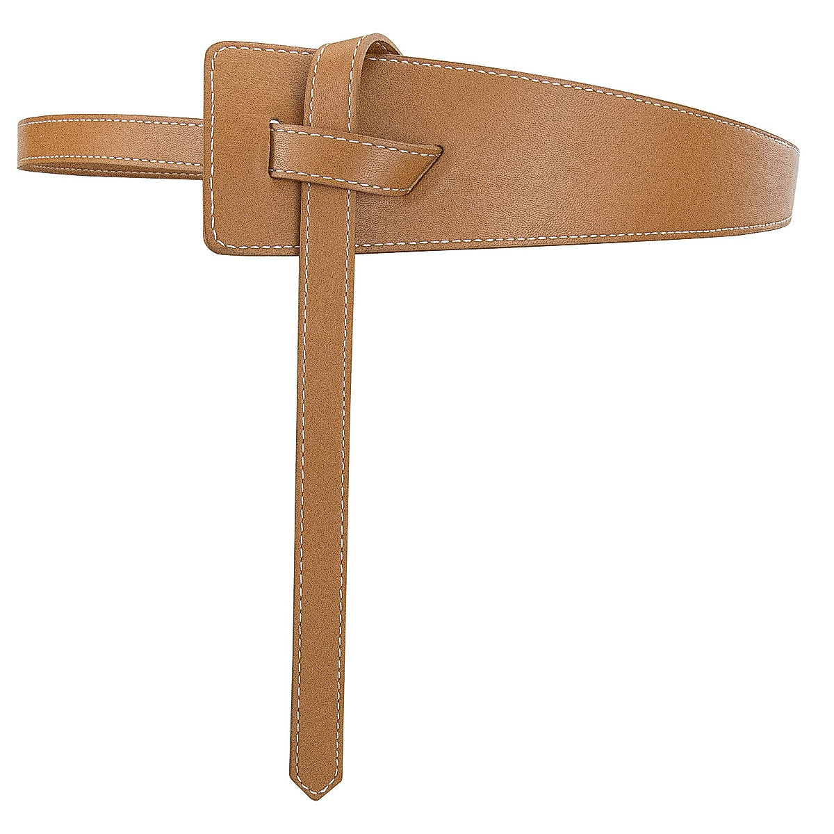 FGSS Womens Fashion PU Leather Belts Tie a Knot Waist Belt for Dress Jeans (Fit waist size 25"-40")