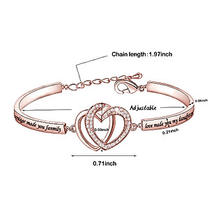 WUSUANED New Dauhter In Law Bracelet Marriage Made You Family Love Made You My Daughter Wedding Bracelet Daughter In Law Gift (New daughter in law bracelet rose gold)