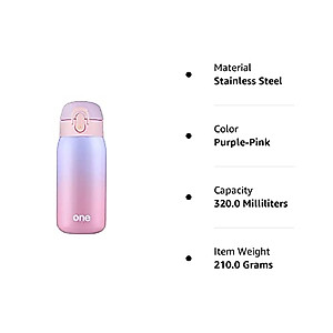 Sprouts Kids Water Bottle - 11Oz, Insulated Stainless Steel Bottle, Leakproof, Perfect for Kids Lunch Bag (Purple-pink)