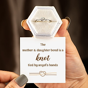Story Jewellery Mothers Day Gifts from Daughter, The Mother&Daughter Bond is a Knot Tied by Angel's Hands Ring, Mother Daughter Ring, Ring for Mom from Daughter, 925 Sterling Silver Heart Bond Ring08