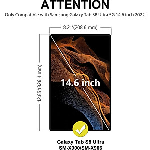 SPARIN [2 Pack Tempered Glass Screen Protector for Samsung Galaxy Tab S9 Ultra/S8 Ultra 14.6 Inch 2023/2022 with Alignment Tool, 9 Hardness HD Anti-Scratch/Case Friendly