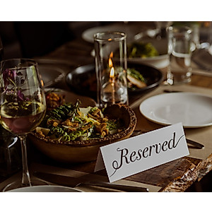 Printable Name Tent Cards - Large 3-1/2" x 11" - Blank Folding Paper for Place Cards/Table Cards - White 80lb Cover - 25 Pack